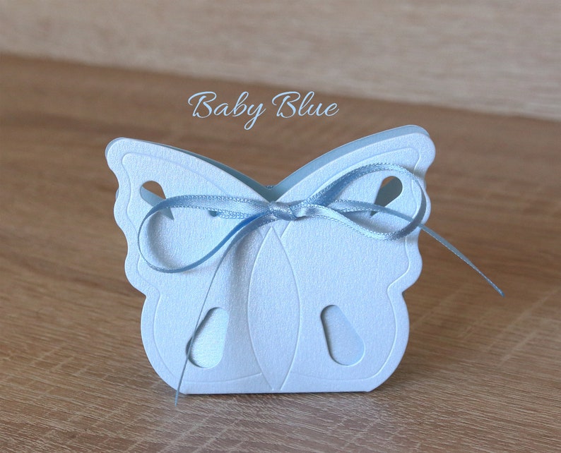 12 Small Blue Gift Boxes With Ribbon Butterfly Themed | Etsy