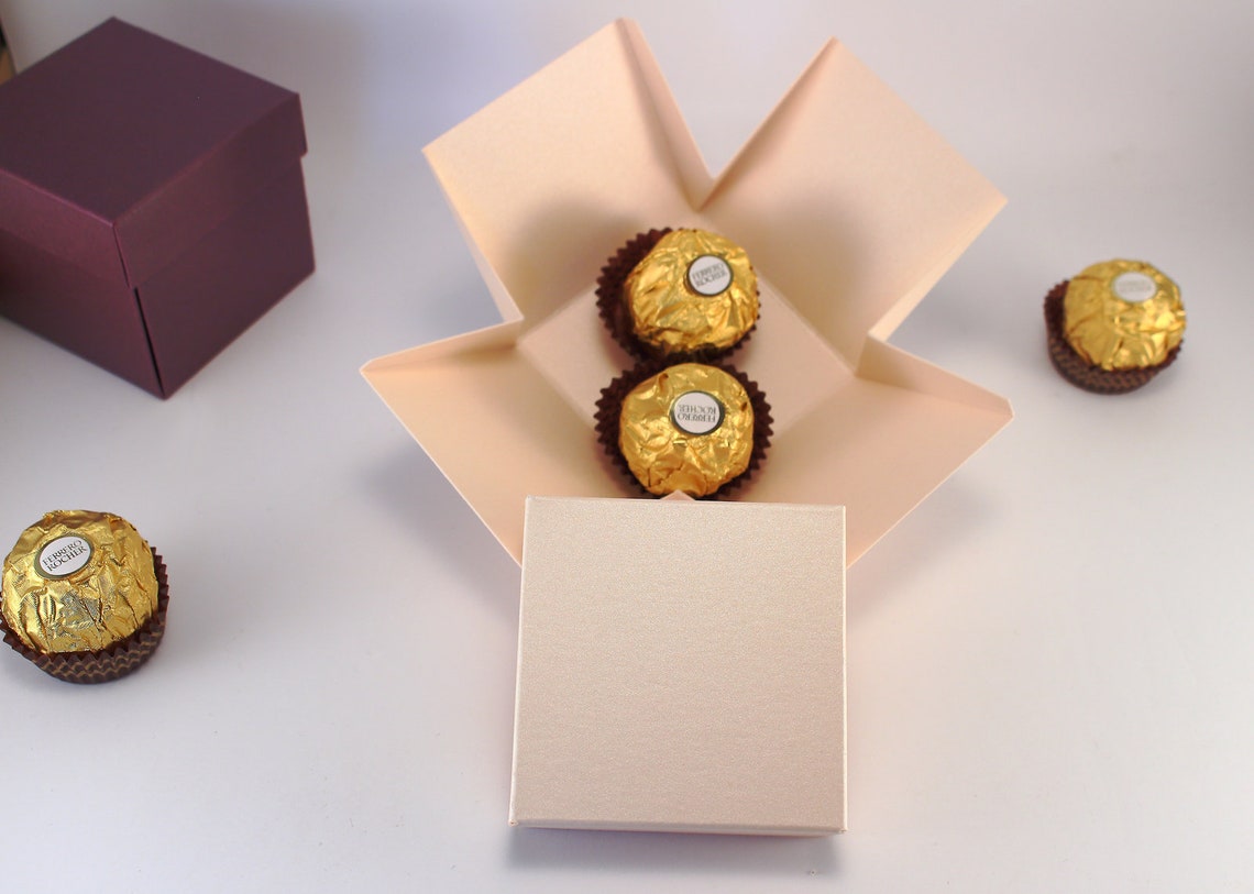 10 Coral Gift Boxes Birthday Bridal Shower Favor Boxes With - Etsy