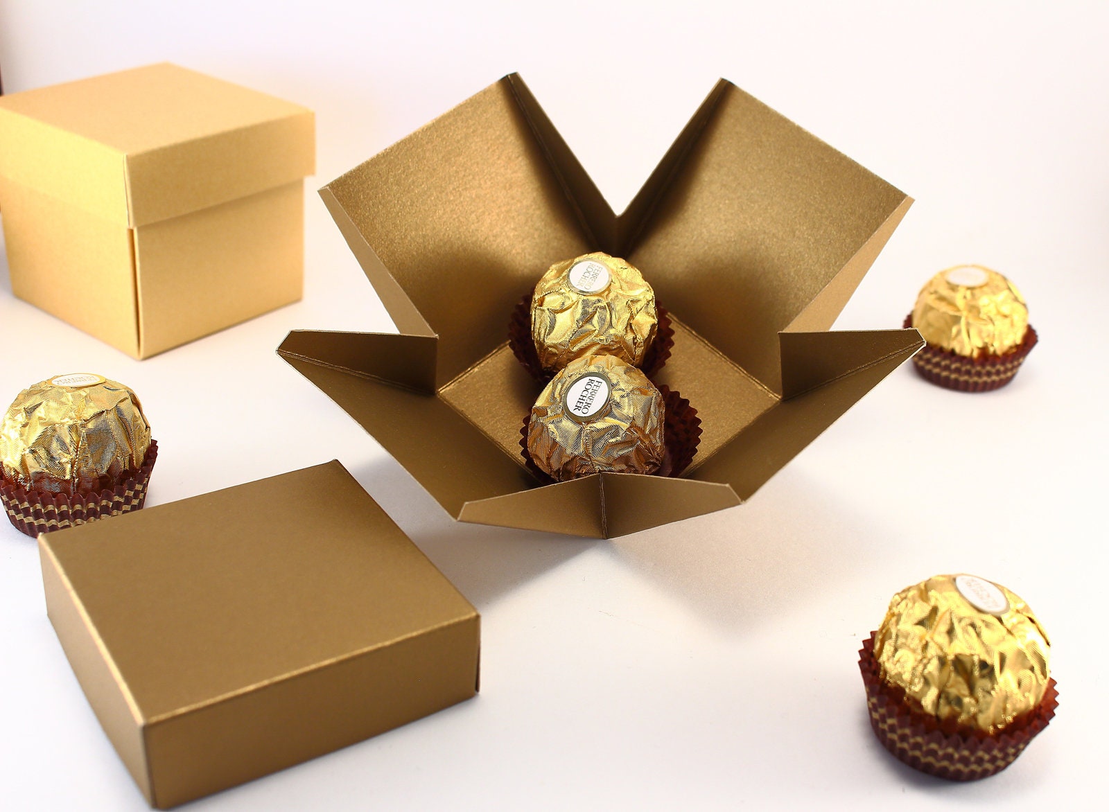 10 Antique Gold Favor Boxes Small Gift Boxes With Lids - Etsy