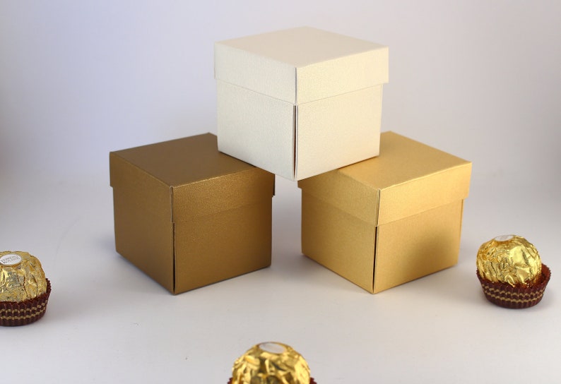 10 Antique Gold Favor Boxes Small Gift Boxes With Lids - Etsy