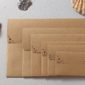 100 Brown Kraft Envelopes, Size DL, 110x220mm, 4.3x8.6", Handmade ...