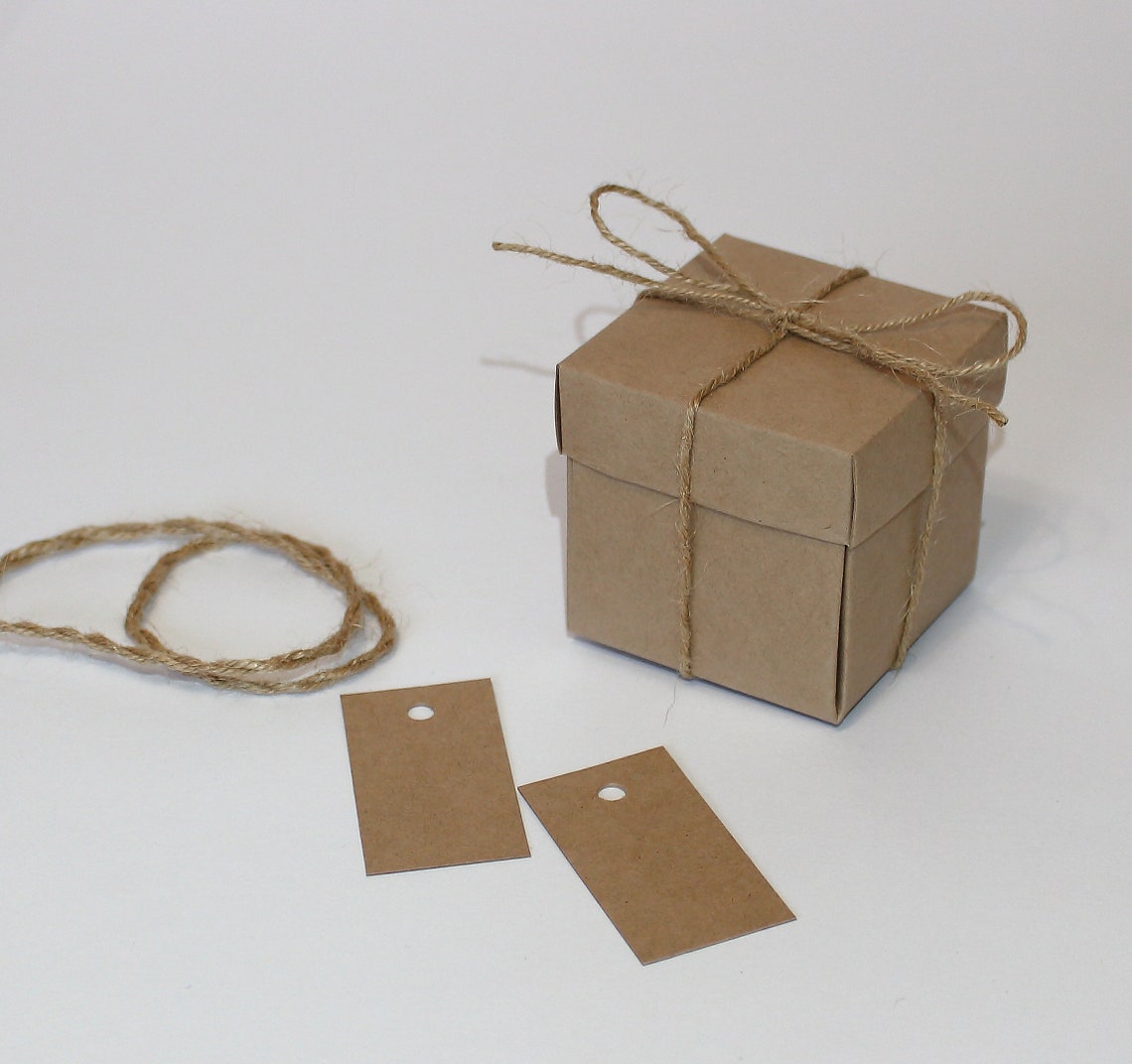 10 Brown Kraft Boxes Small Paper Gift Boxes With Lid Wedding Favor ...