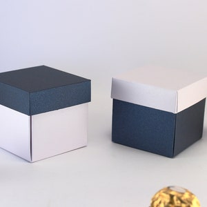 10 Navy Blue Party Favor Boxes With Lids - Wedding Favor Boxes, Small ...