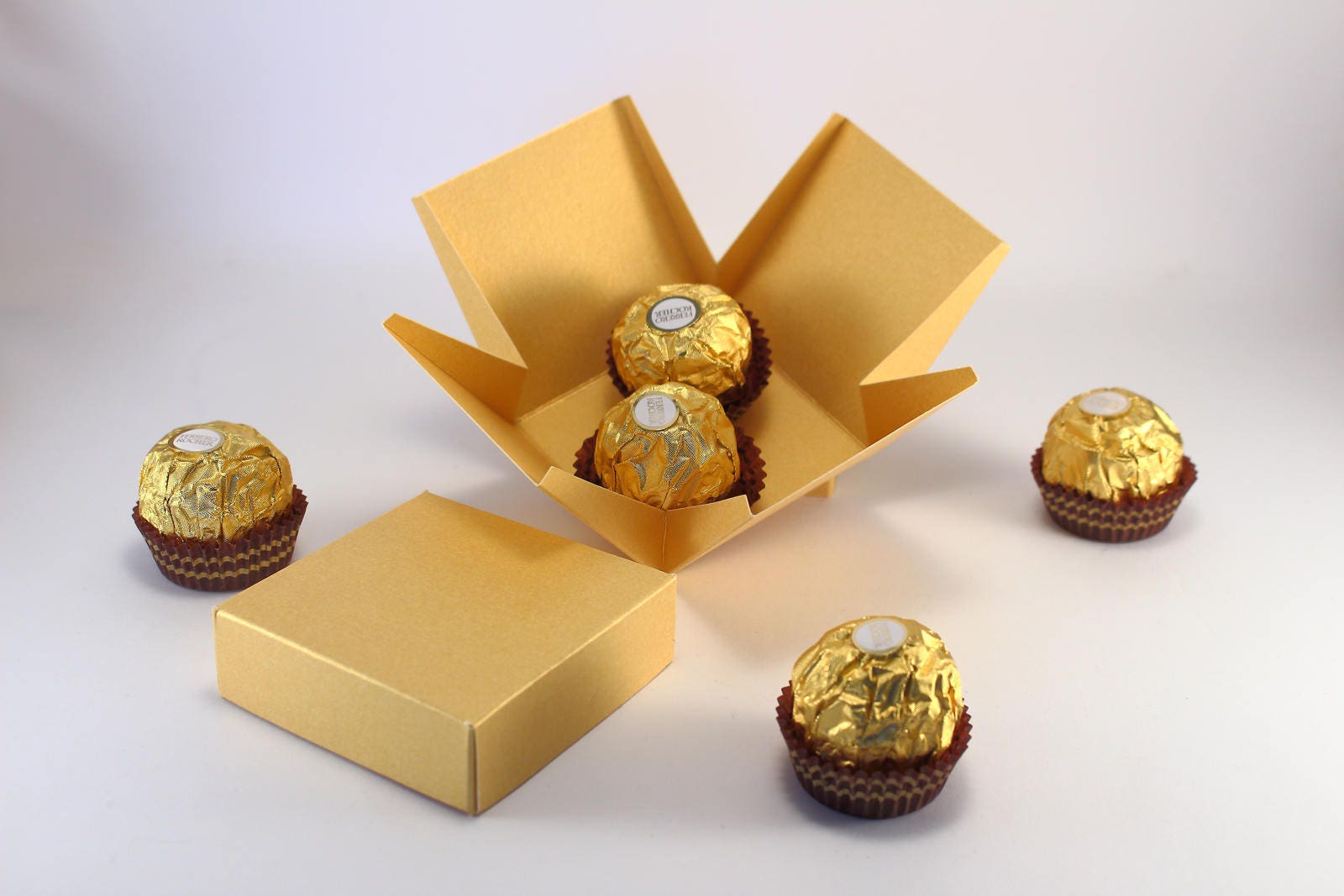 10 GOLD Favor Boxes - Wedding Favor Boxes - Bridal Shower Party Gift ...
