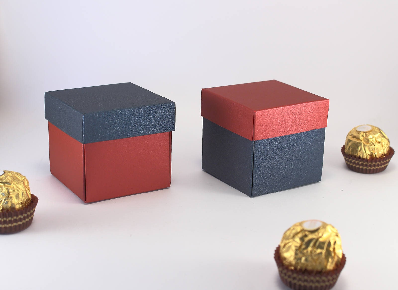 10 RED Favor Boxes Small Gift Boxes with Lids Bridal | Etsy