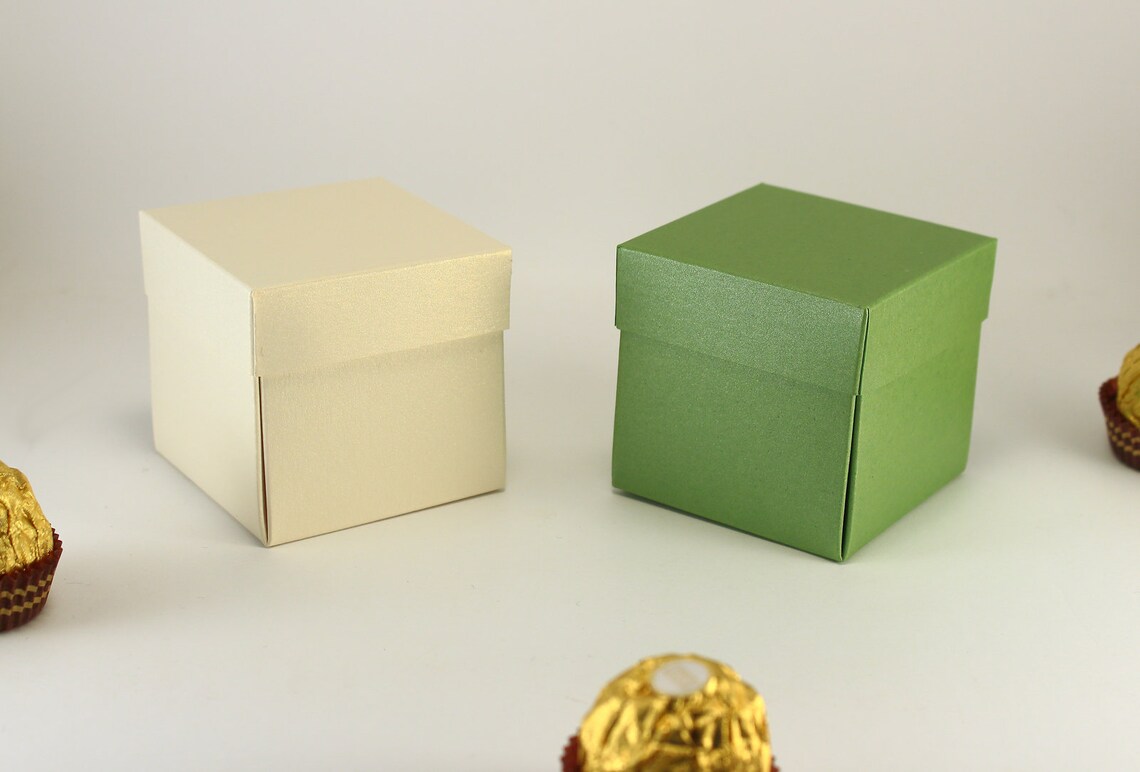 10 Party Favor Boxes Small Green Boxes for Wedding Favors - Etsy
