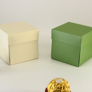 10 Party Favor Boxes - Small Green Boxes for Wedding Favors, Bridal ...