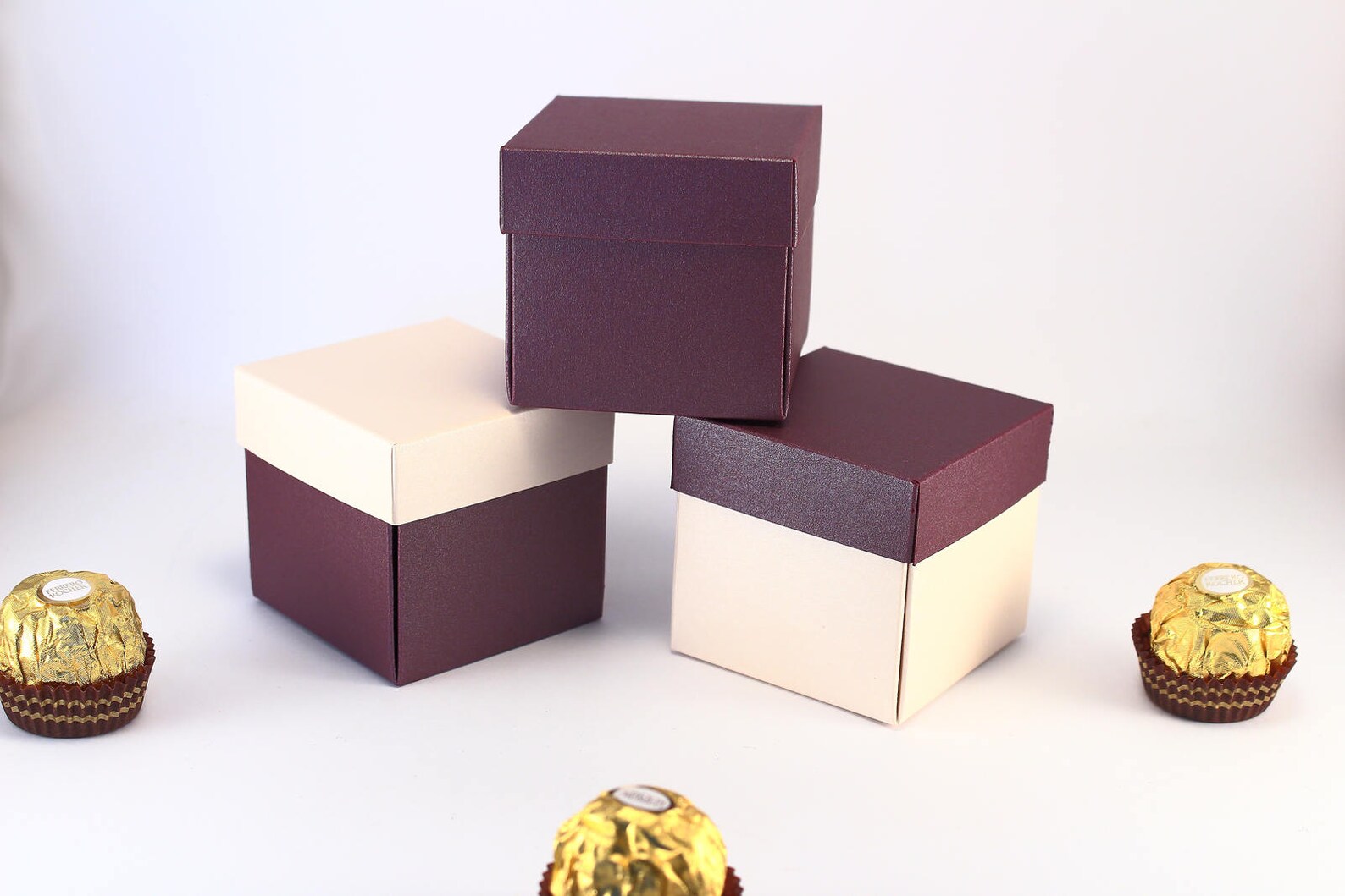 10 Favor Boxes Small Burgundy RED Gift Boxes With Lids - Etsy