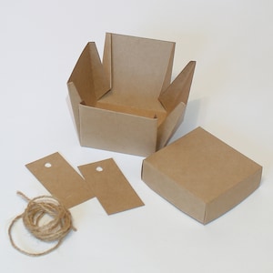 10 Brown Kraft Boxes - Small Paper Gift Boxes With Lid - Wedding Favor ...