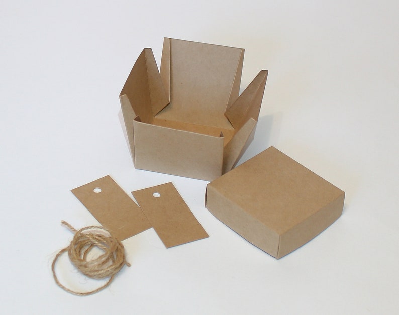 10 Brown Kraft Boxes - Small Paper Gift Boxes With Lid - Wedding Favor ...