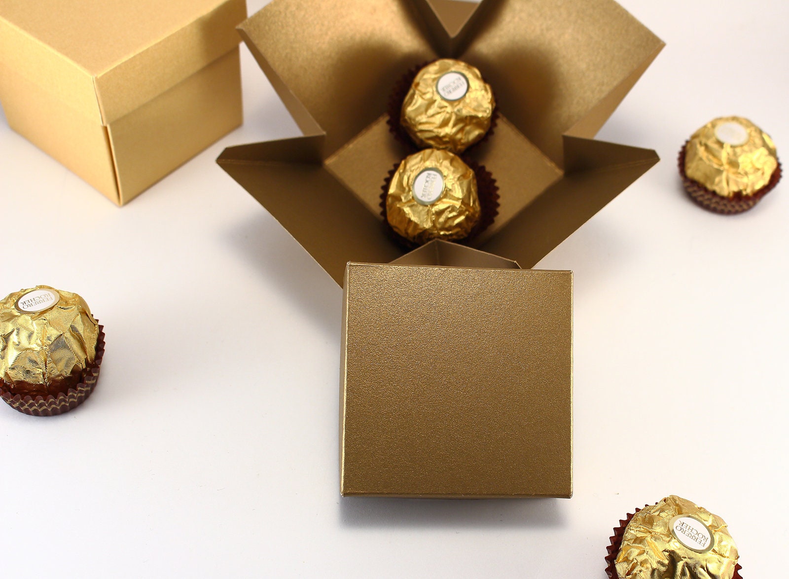 10 Antique Gold Favor Boxes Small Gift Boxes With Lids - Etsy