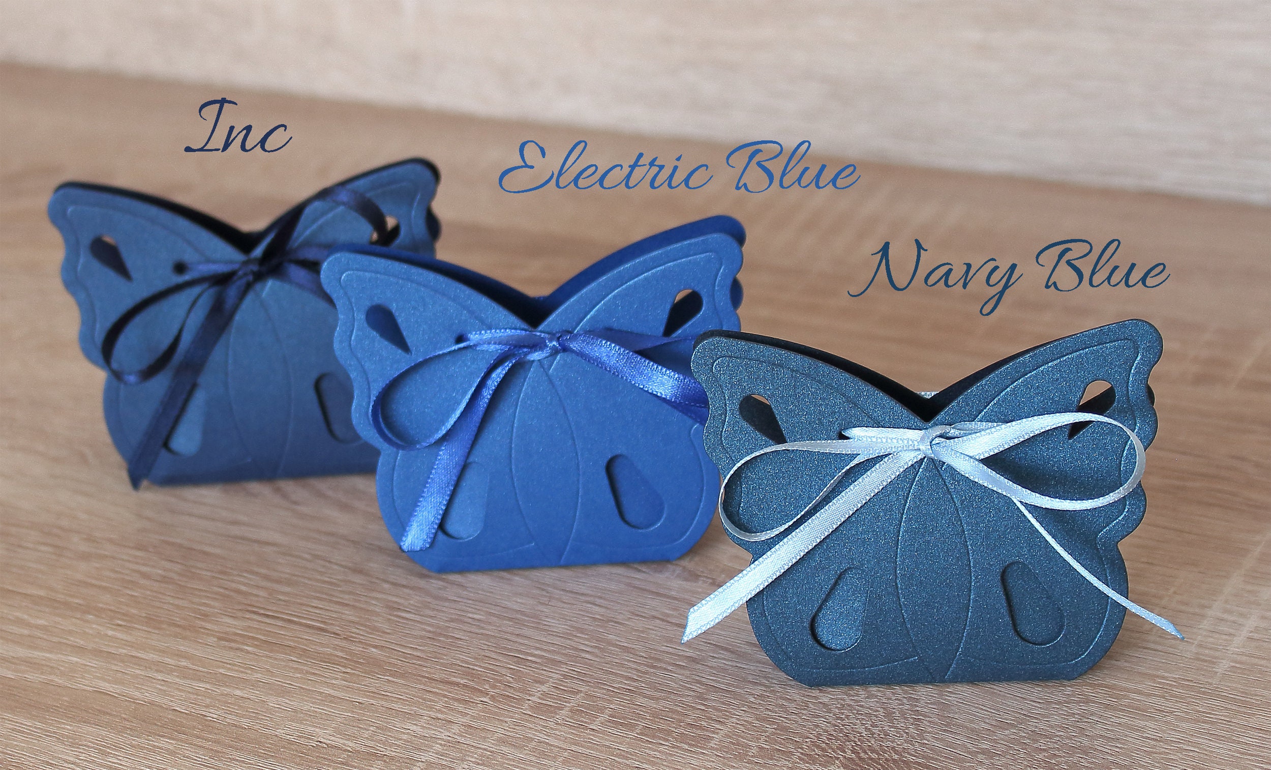 12 Small Blue Gift Boxes With Ribbon - Butterfly Themed Birthday ...