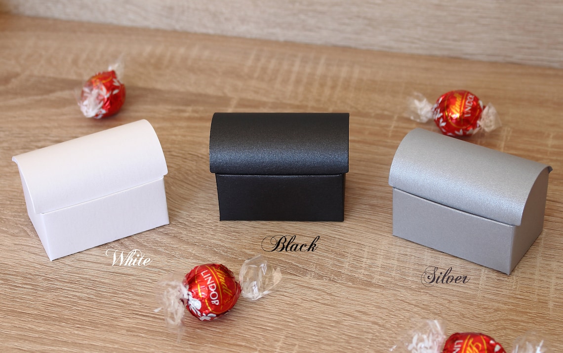 Silver Wedding Favor Boxes 12 Small Personalized Gift Boxes - Etsy