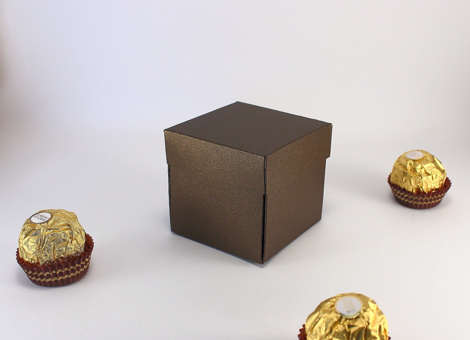 10 Gift Boxes With Lids - Chocolate Brown Square Boxes for Candy ...