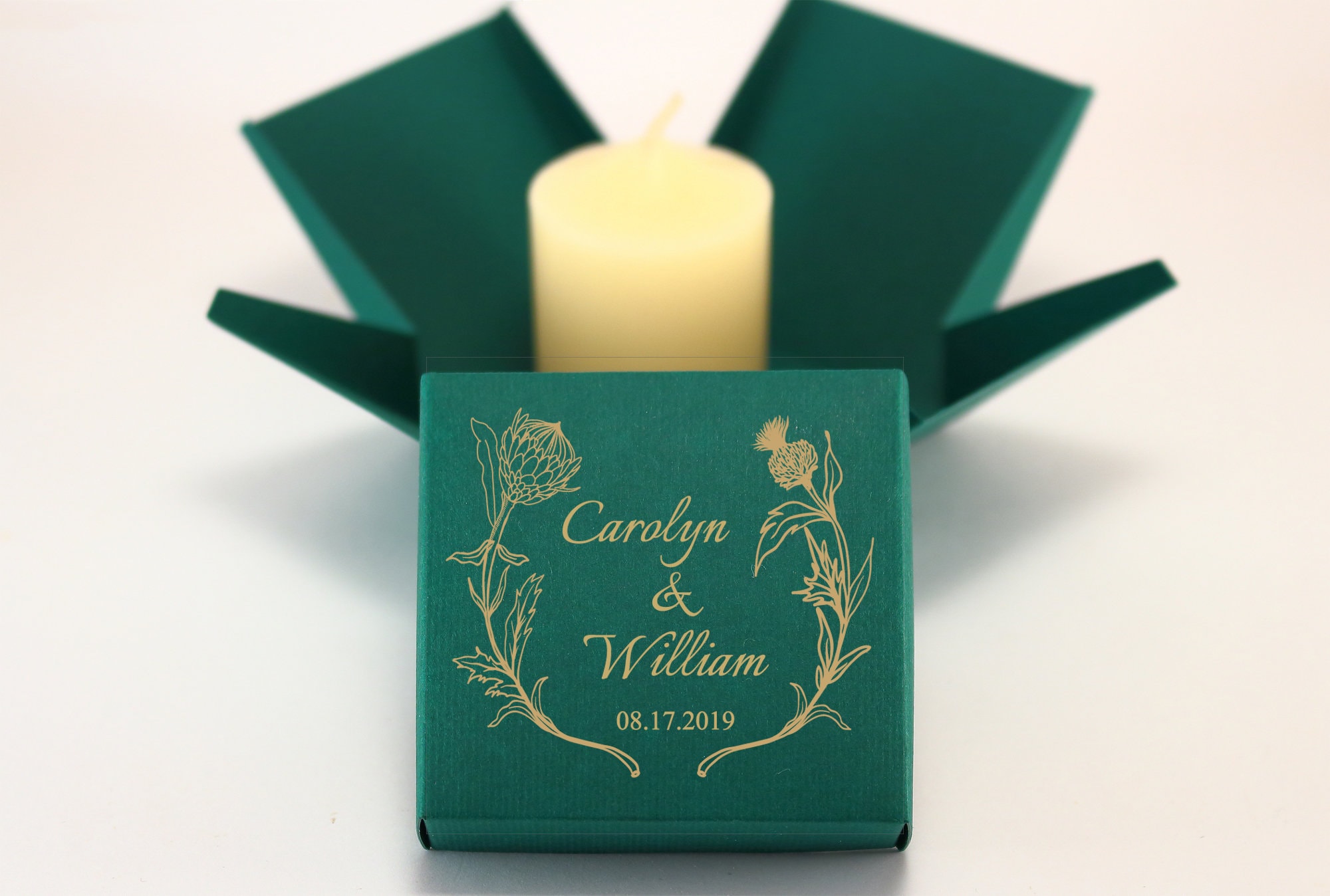 Green Favor Boxes - Wedding Favor Boxes for Guests With Custom Logo ...