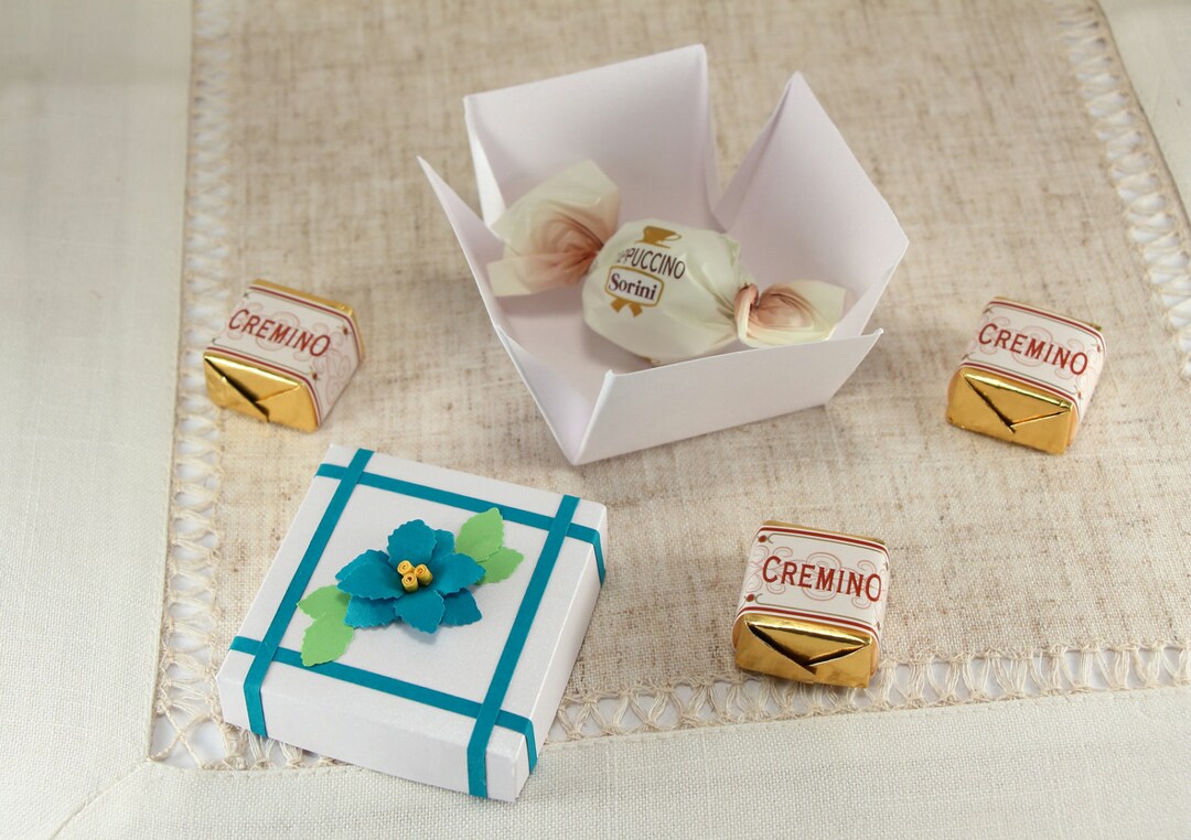 10 Wedding Favor Boxes Small Gift Box With Lid Turquoise Wedding Party ...