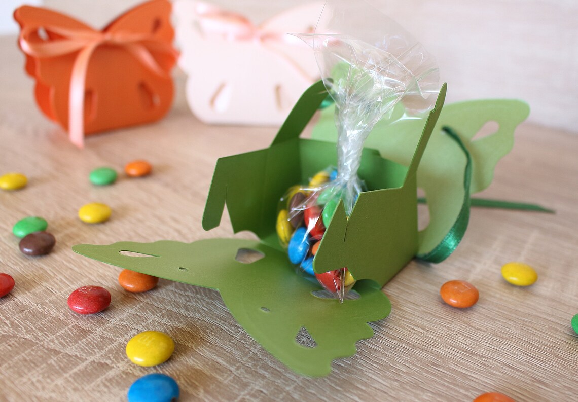 12 Small Party Favor Boxes With Ribbon Butterfly Themed | Etsy
