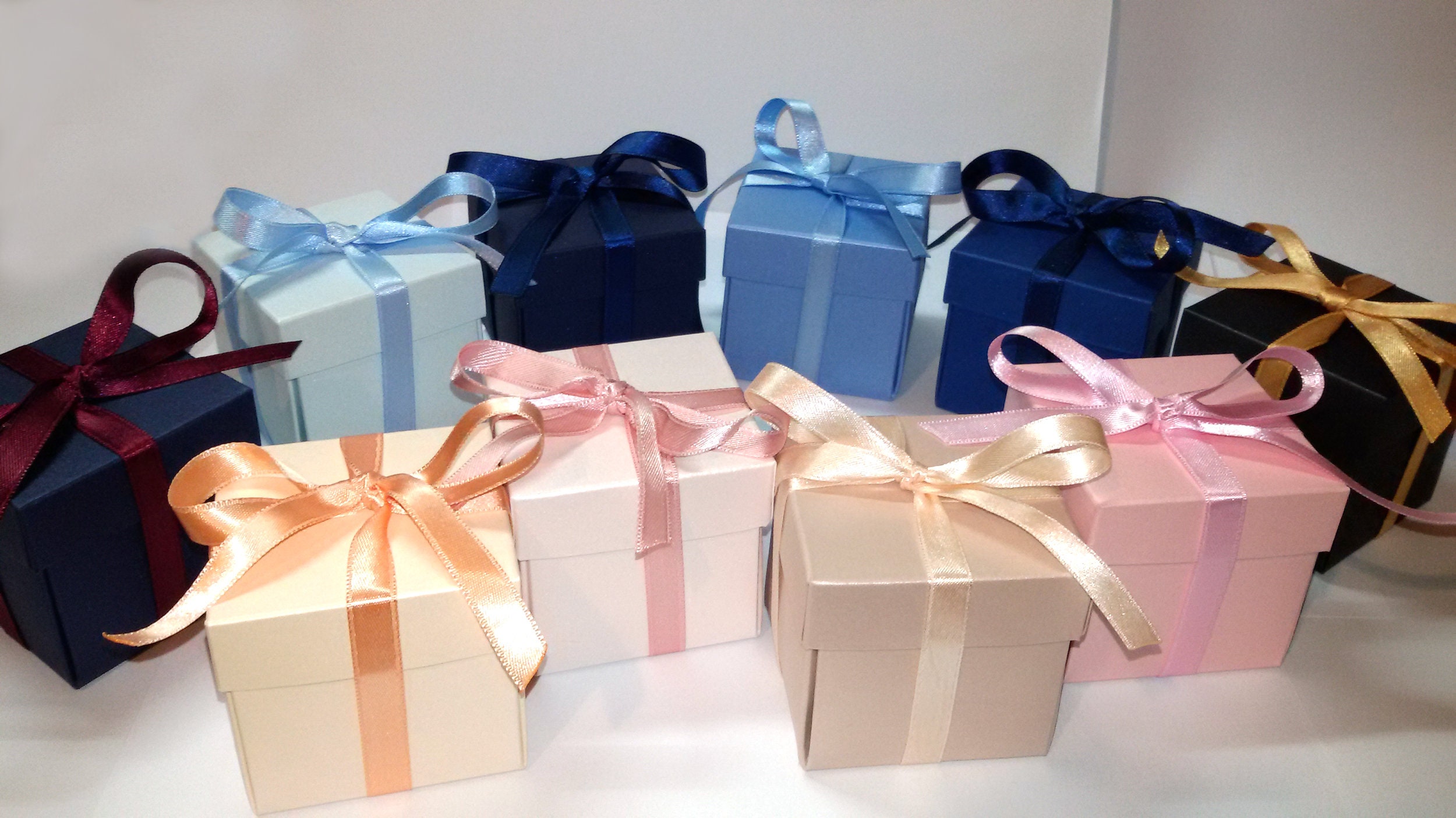 5 Favor Boxes With Ribbon Elegant Birthday Party Gift Boxes - Etsy