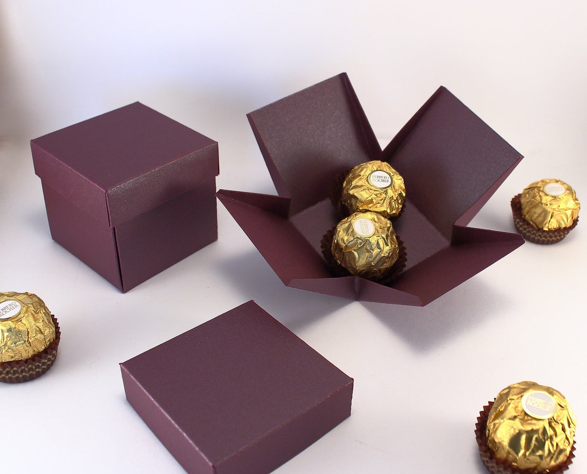 10 Favor Boxes Small Burgundy RED Gift Boxes With Lids - Etsy