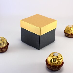 70 BLACK Favor Boxes - 2 Pieces Party Gift Boxes - Bridal Shower ...