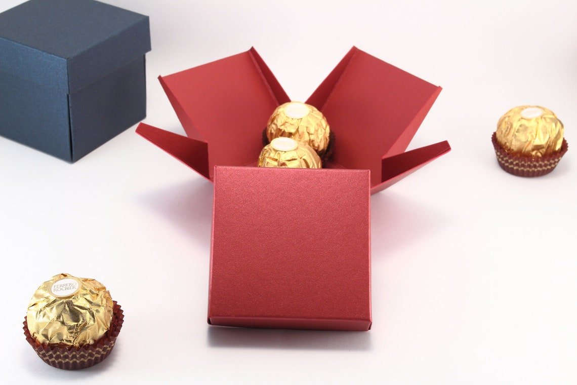 10 RED Favor Boxes Small Gift Boxes with Lids Bridal | Etsy