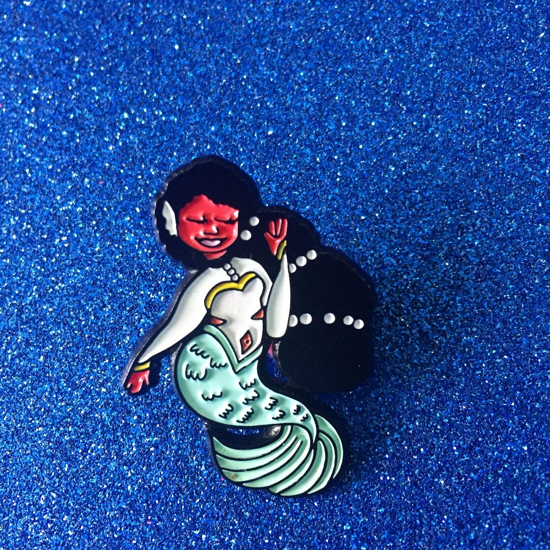 Curvy Mermaid Pin // Black Girl Magic Mermaid // Pastel Mermi // Body ...