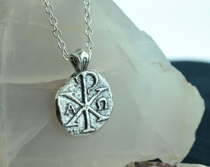 Chi Rho Ancient Coin Replica Silver Pendant - Etsy