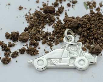 Sprint Race Car in Sterling Silver PENDANT or KEYCHAIN | Etsy