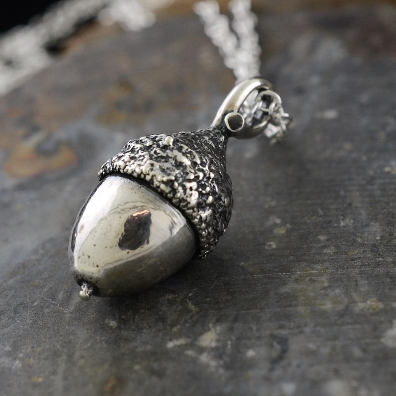 Silver Acorn - Etsy