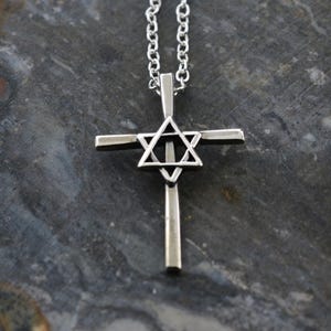 Star of David Cross Sterling Silver Pendant – Identity Series - Etsy