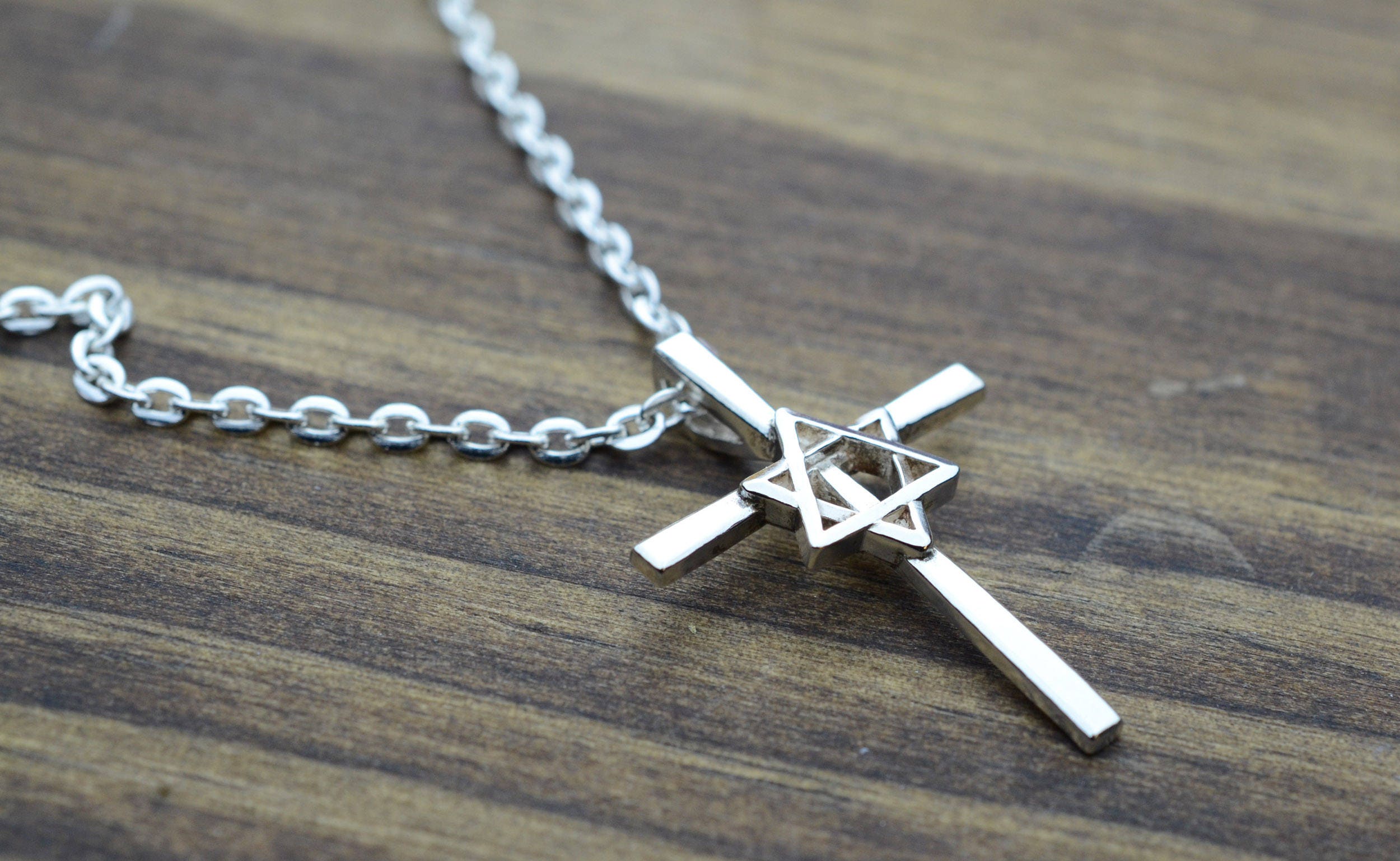 Star of David Cross Pendant in Sterling Silver - Etsy