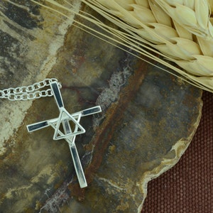 Star of David Cross Sterling Silver Pendant Identity Series - Etsy