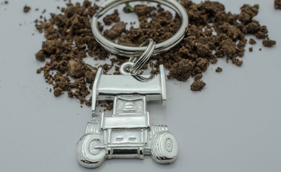 Sprint Race Car in Sterling Silver, PENDANT or KEYCHAIN - Etsy