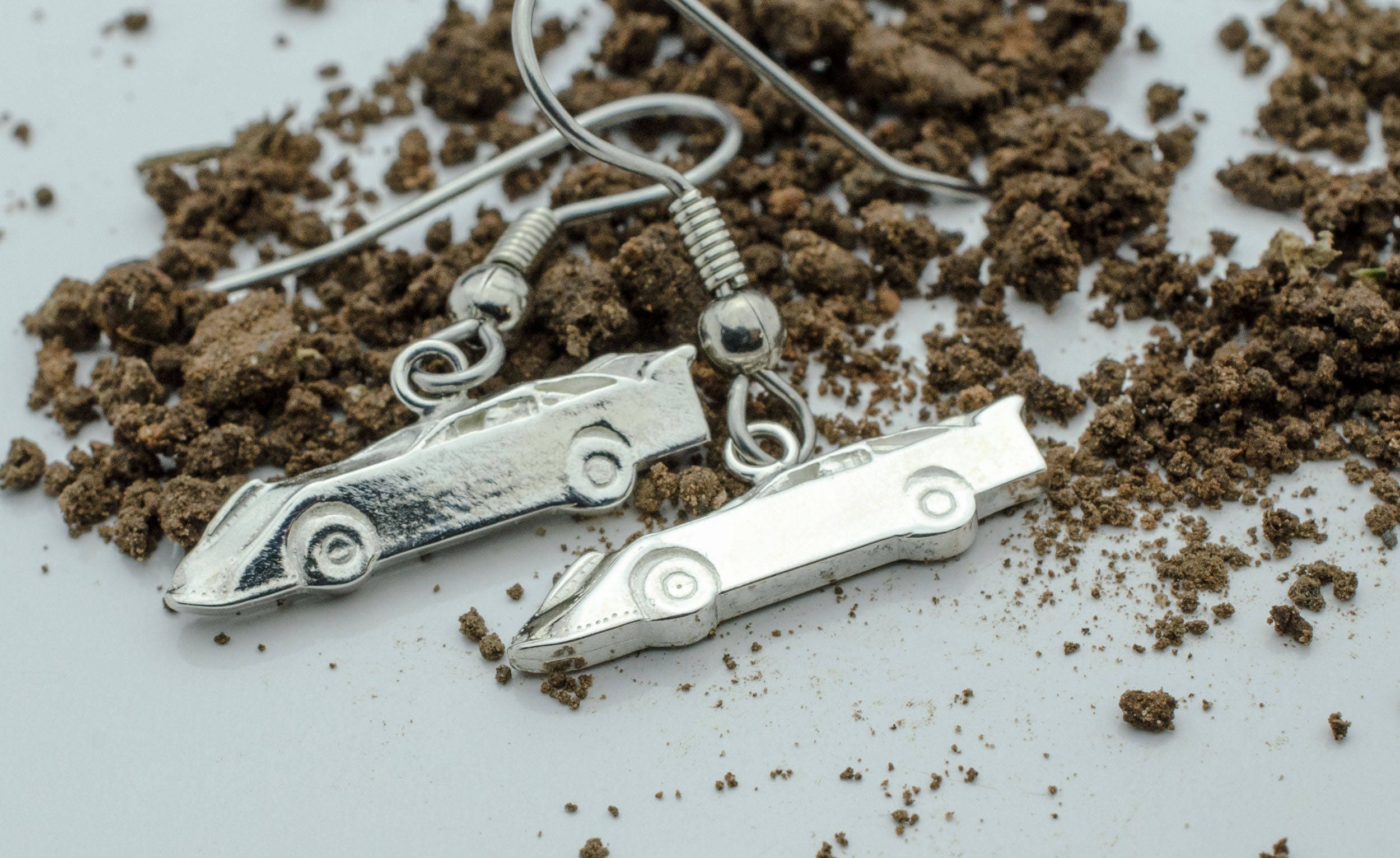 Late Model Dirt Race Car EARRINGS in Sterling Silver - Etsy