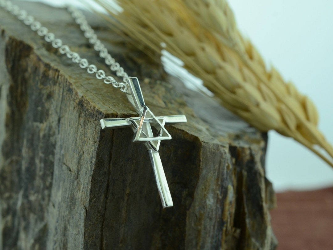 Star of David Cross Sterling Silver Pendant Identity Series - Etsy
