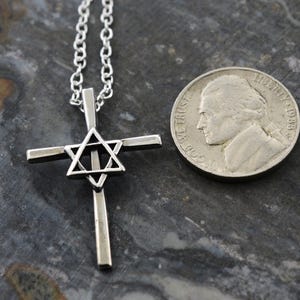 Star of David Cross Sterling Silver Pendant – Identity Series - Etsy