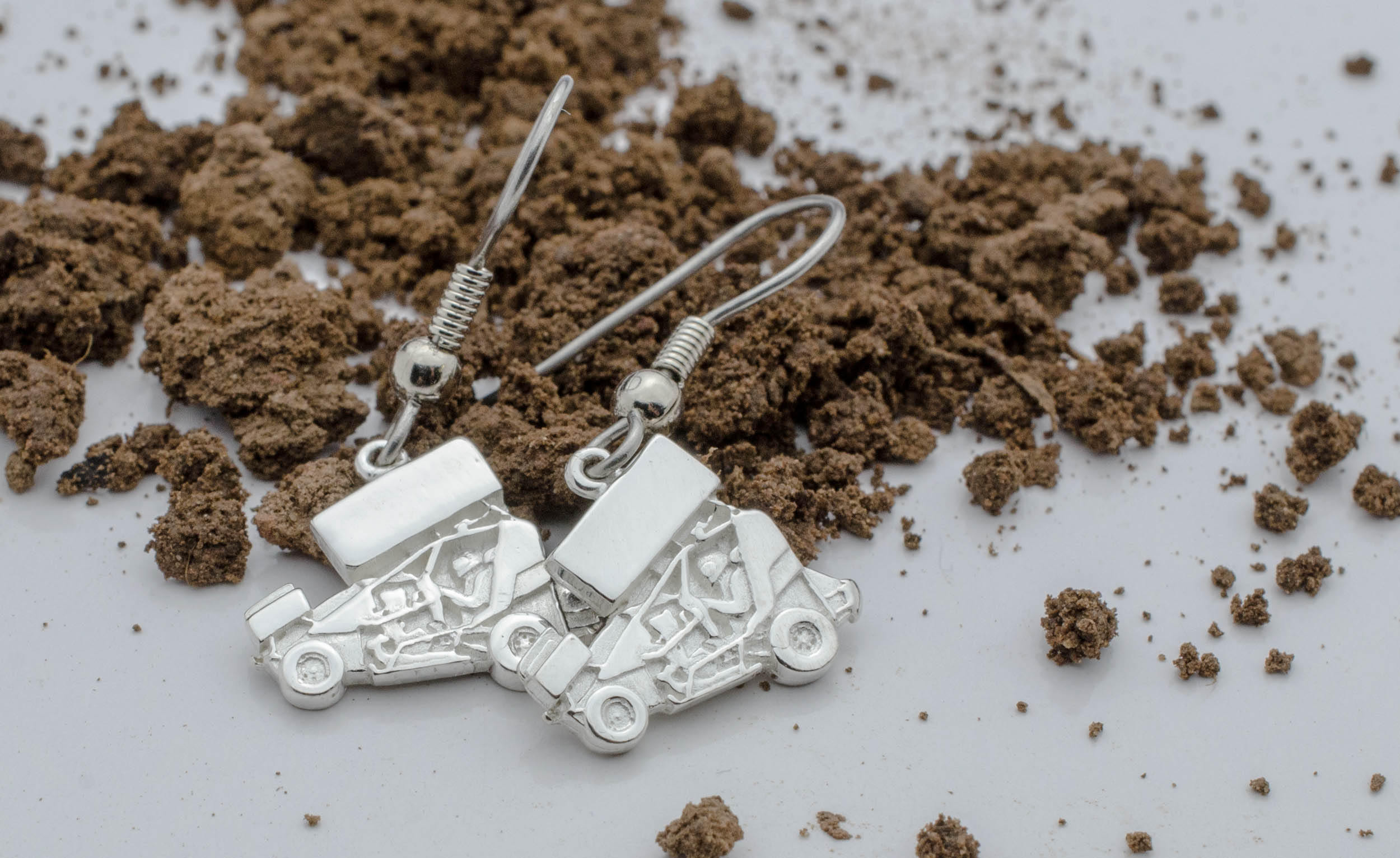 Mini / Micro Sprint Race Car in Sterling Silver, EARRINGS - Etsy
