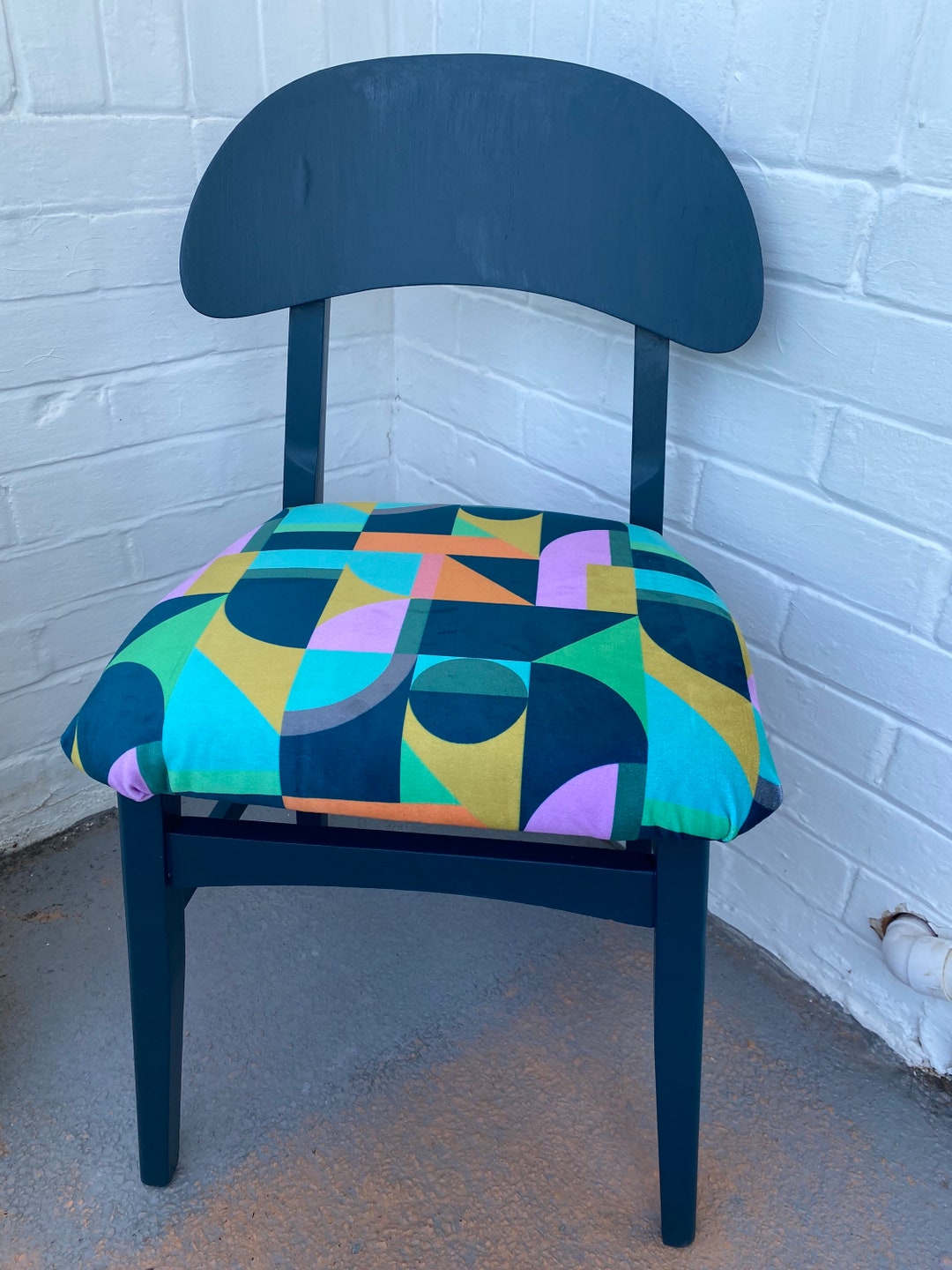Geometric Half Moon Chair - Etsy