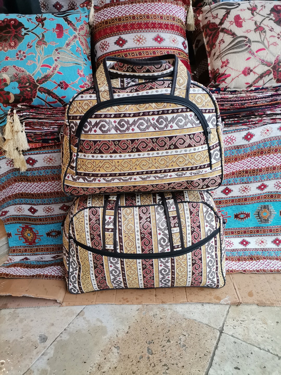 Valise Set 2 Pcs Suitcase Sets Handmade Fabric Bags Kilim - Etsy