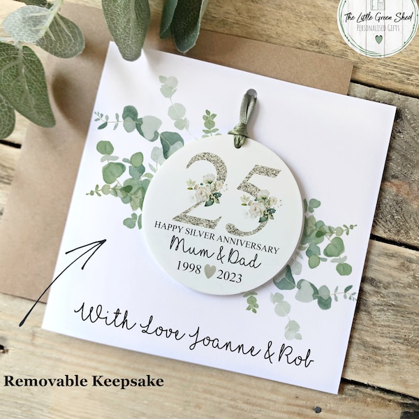 Silver Wedding Cards - Etsy UK