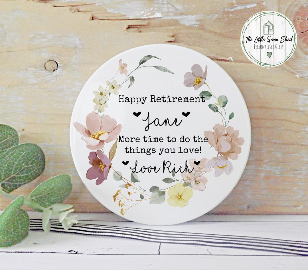 Retirement Ceramic Coaster, Colleague Gift, Keepsake, Work Colleague ...