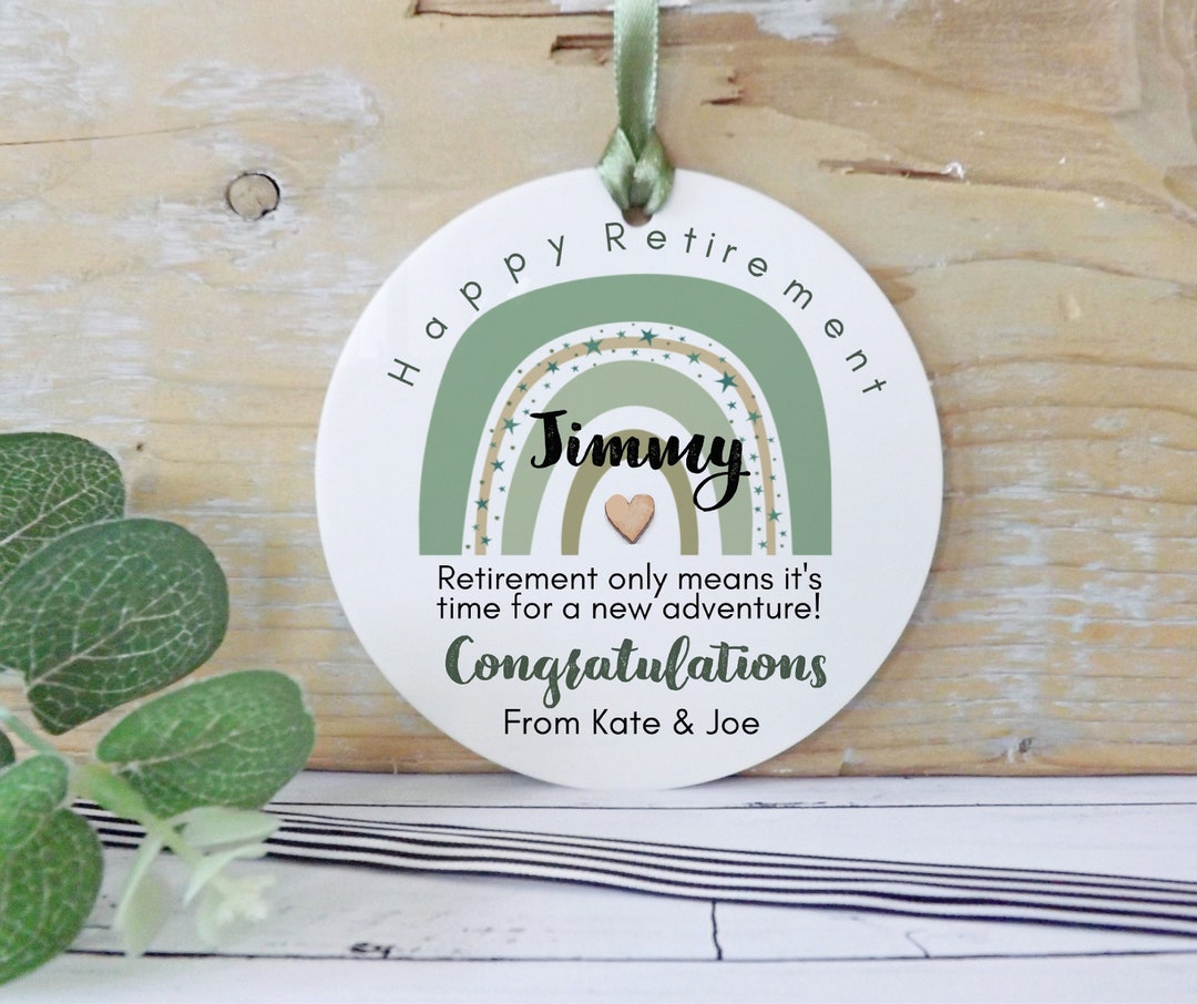 Personalised Retirement Gift: Green Rainbow Hanging Decoration - Etsy