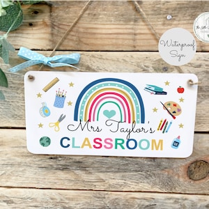Personalised Teacher Door Sign, Custom Classroom Decor, Teacher Name ...