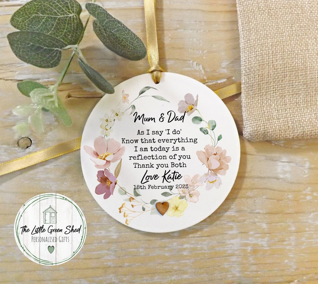 Parents of the Bride Gift, Wedding Day Gift for Parents, Personalised ...