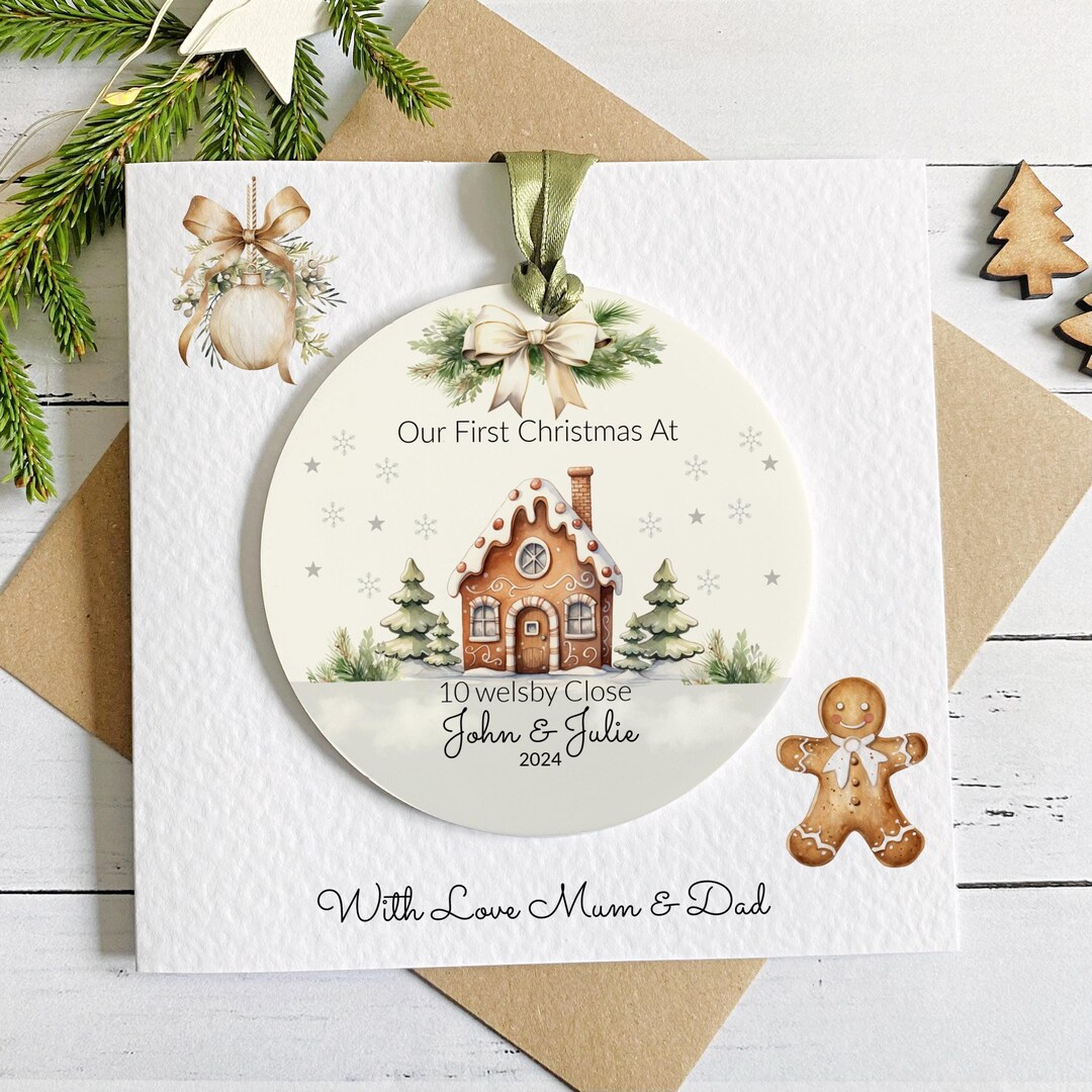 1st Christmas in A New Home Card, First Christmas Home Card, Couples ...