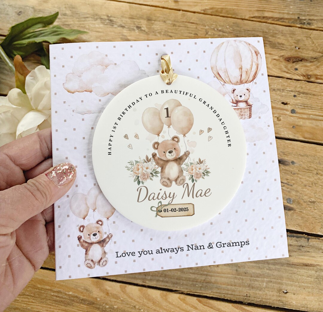 Personalised 1st Birthday Card, First Birthday Keepsake Card ...