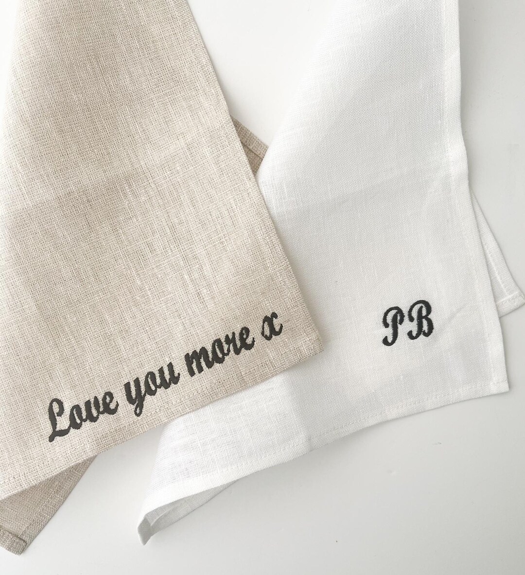Embroidered Linen Handkerchief, Personalised Linen Hankies 10x10 ...