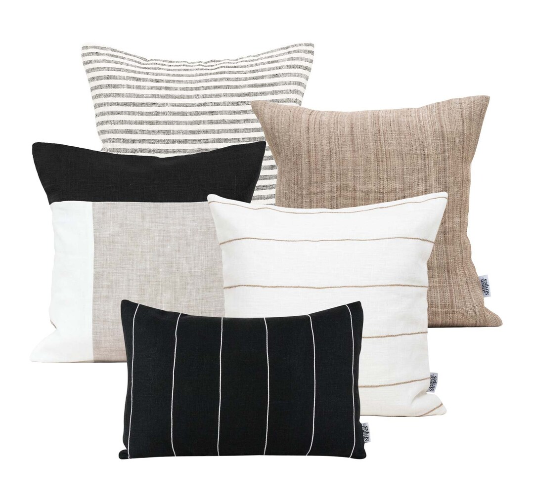 Sectional Sofa Pillow Set, Linen Pillow Cases Set, Decorative Cushion ...