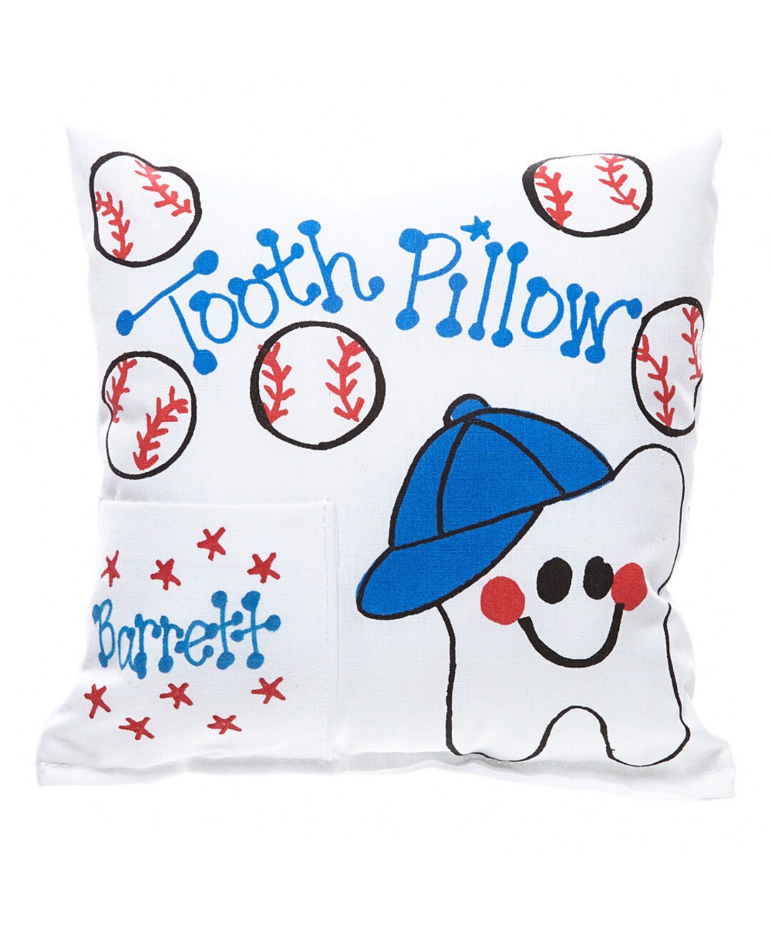 Personalized Tooth Fairy Pillow for Boys Pocket Pillow Sports Baseball ...