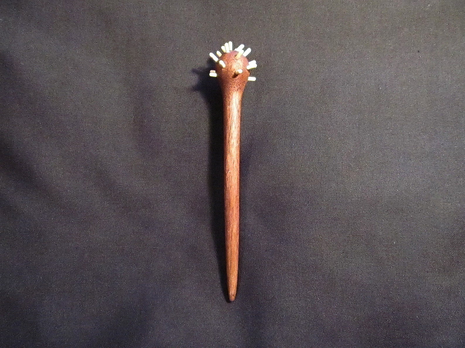 Spike Ball Hair Stick Hand Carved Black Walnut stick with | Etsy